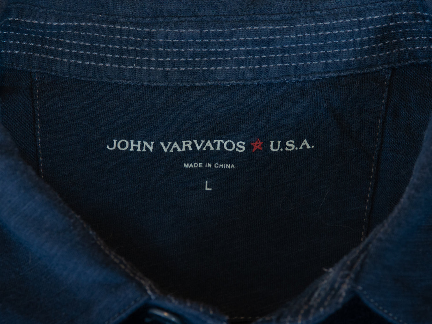 John Varvatos Washed Navy Blue Polo Shirt– Luxmrkt.com